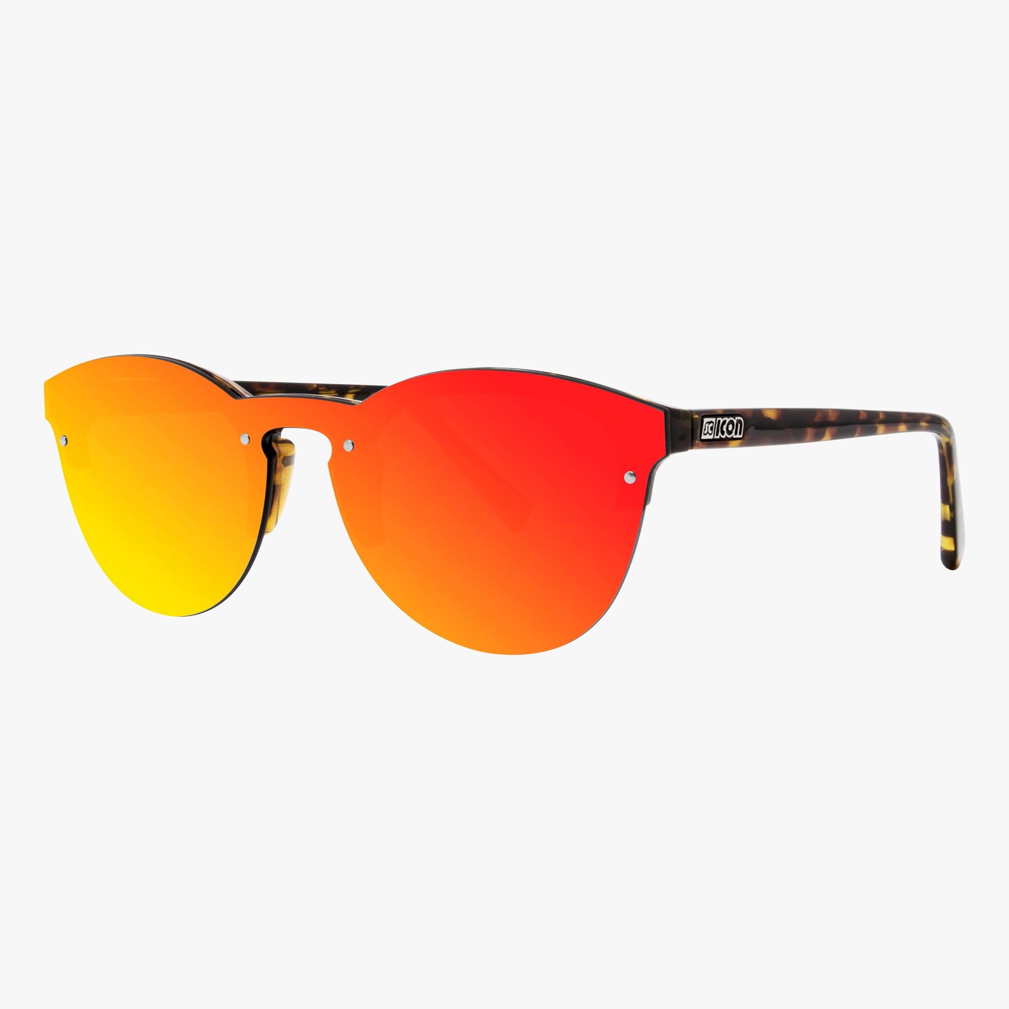 Tortoiseshell Frame, Red Lens Protector Unisex Sunglasses